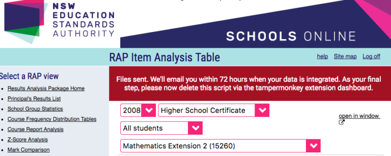 SmarterEd HSC RAP data integration